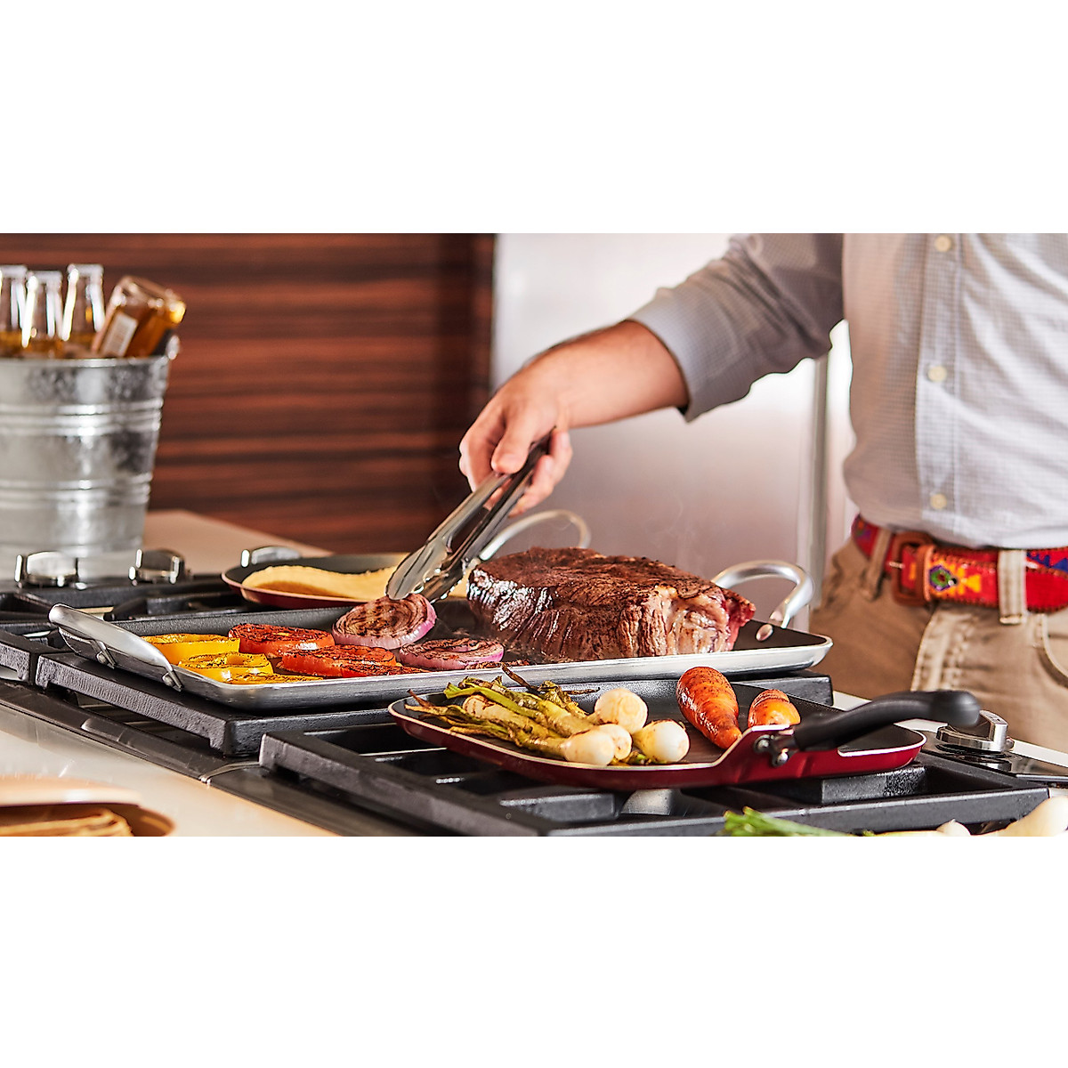 LAMEX | Griddle Pan for Stove Top | Kitchen Appliances - Indoor Grill | Vacation Essentials - Bbq Grill - Outdoor Grill | 4mm