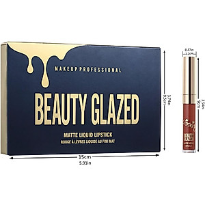 MYUANGO Set of 6 Matte Liquid Lipsticks -Vegan, Long Lasting, Waterproof, Non-Stick Finish for Women and Girl