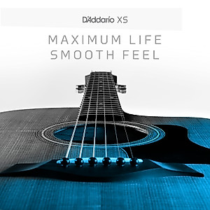 D'Addario Guitar Strings - XS Phosphor Bronze Coated Acoustic Guitar Strings - XSAPB1253-B25 - Maximum Life with Smooth Feel & Exceptional Tone - For 6 String Guitars - 12-53 Light, 25-Set Bulk Box