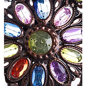 Wind & Weather Metal Solar Lighted Mushroom 13.25-Inch Diameter by 20.5-Inch High Home and Garden Decor Solar Mushroom with Acrylic Beads Glows at Night with Solar Panel