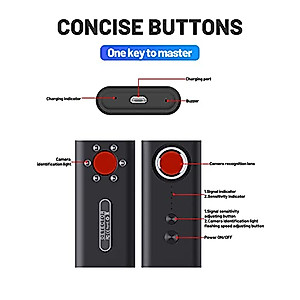KAMAWO Hidden Camera Detectors,Hidden Devices Detector,Infrared Camera Sweeper,Camera Detector,Spy Camera Detector,Bug Detector, Spy Detector,Hidden Camera Finder