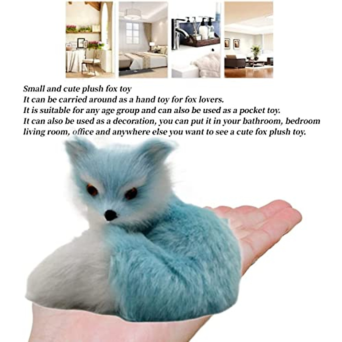 DZYUZK-Fox Toy Children's Simulation Blue Fox Cute Realistic Plush Doll Blue Fox Plush Toy