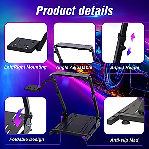 CXRCY Racing Wheel Stand Compatible with Logitech G920 G29 G27 G25 Gaming Cockpit Height Adjustable Foldable Gaming Racing Simulator Steering Wheel Stand,Wheel and Pedals Not Included