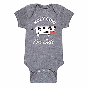 Country Casuals Holy Cow I'm Cute - Infant Baby One Piece - Size Newborn Athletic Heather