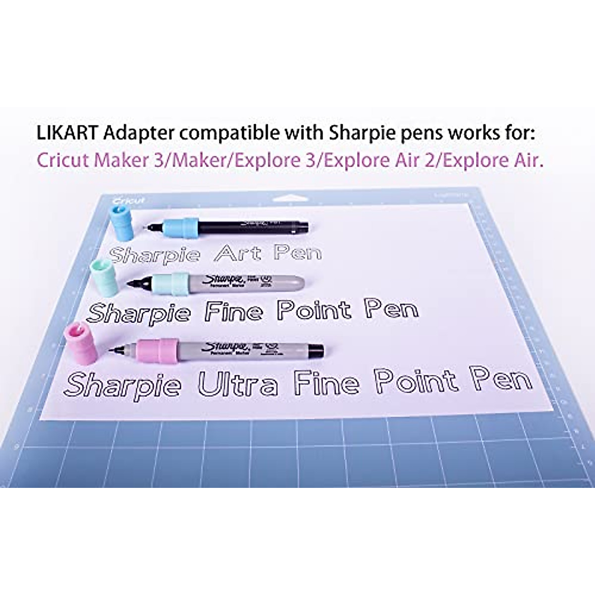 Pen Adapter Set for Cricut Maker 3/Maker/Explore 3/Air 2/Air, 6 Pack Pen Holders Compatible with Sharpie Fine Point Markers/Ultra Fine Point Markers/Art Pens