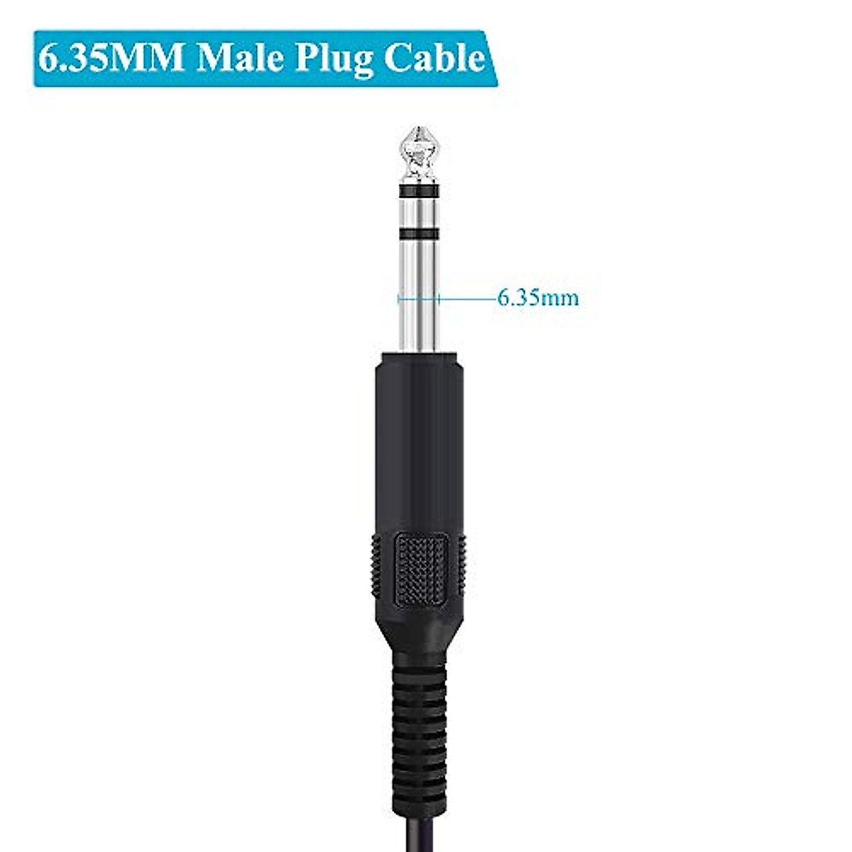 Fancasee 2 Pack 6 ft Replacement 6.35mm Male Plug to Bare Wire Open End TRS 3 Pole Stereo 1/4" 6.35mm Plug Jack Connector Audio Cable for Microphone Speaker Cable Repair