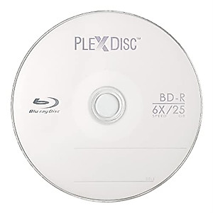 PlexDisc 633-814 25 GB 6X Blu-ray Logo Top Single Layer Recordable Disc BD-R, 50-Disc Spindle