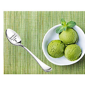 Grandpas Ice Cream Plow | Engraved Spoon Gift for Grandfather | Gift For Grandpa Daddy | Birthday Anniversary Christmas for Men | Stocking Stuffer Ice Cream Lovers Dessert Spoon | 7 Inches Spoon