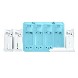 4-Ports Charging Station for Wii Remote Controller Battery, 4pcs Rechargeable Batteries for Wii WiiU Game Controller