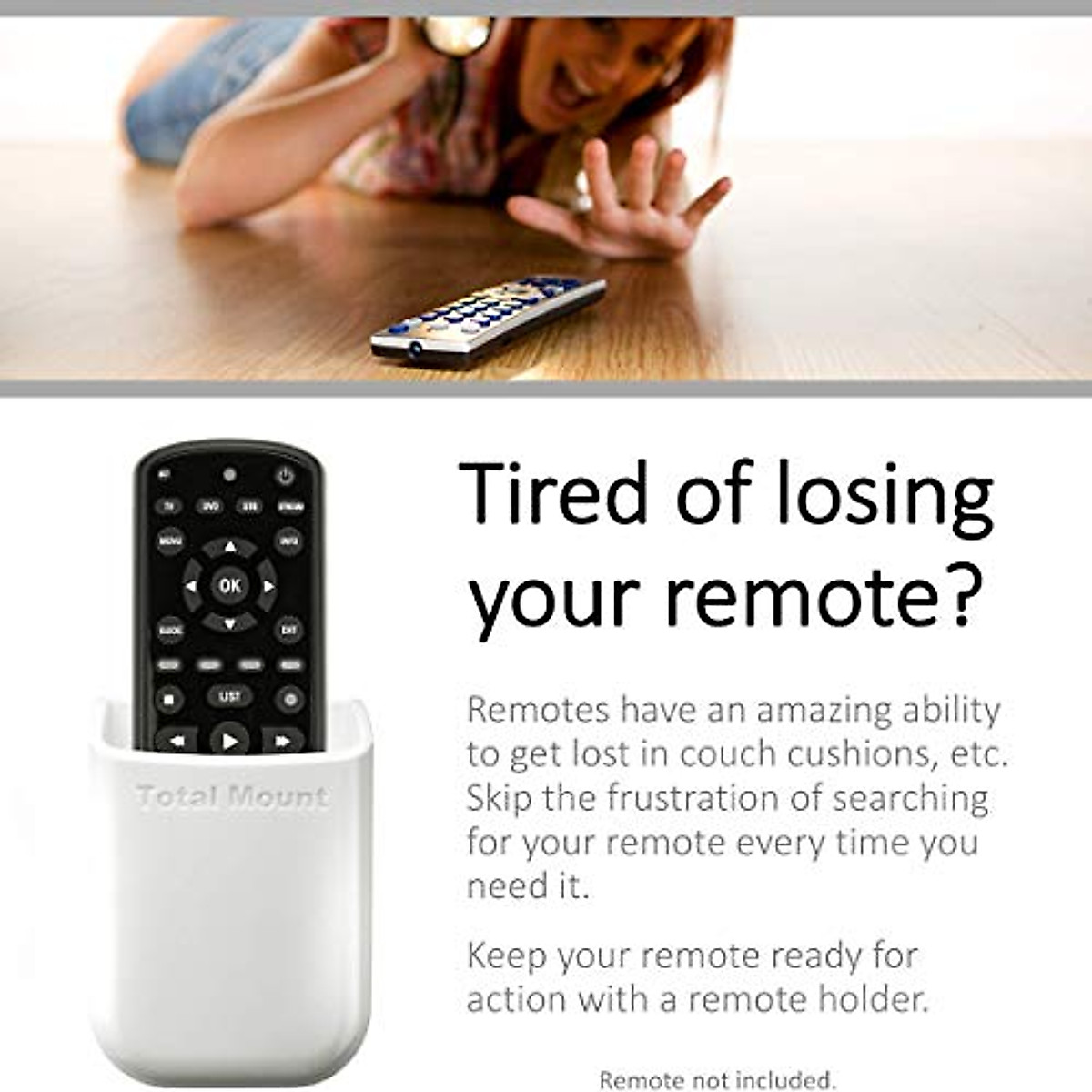 TotalMount Universal Remote Control Holders (Quantity 2 - One Remote per Holder - White)