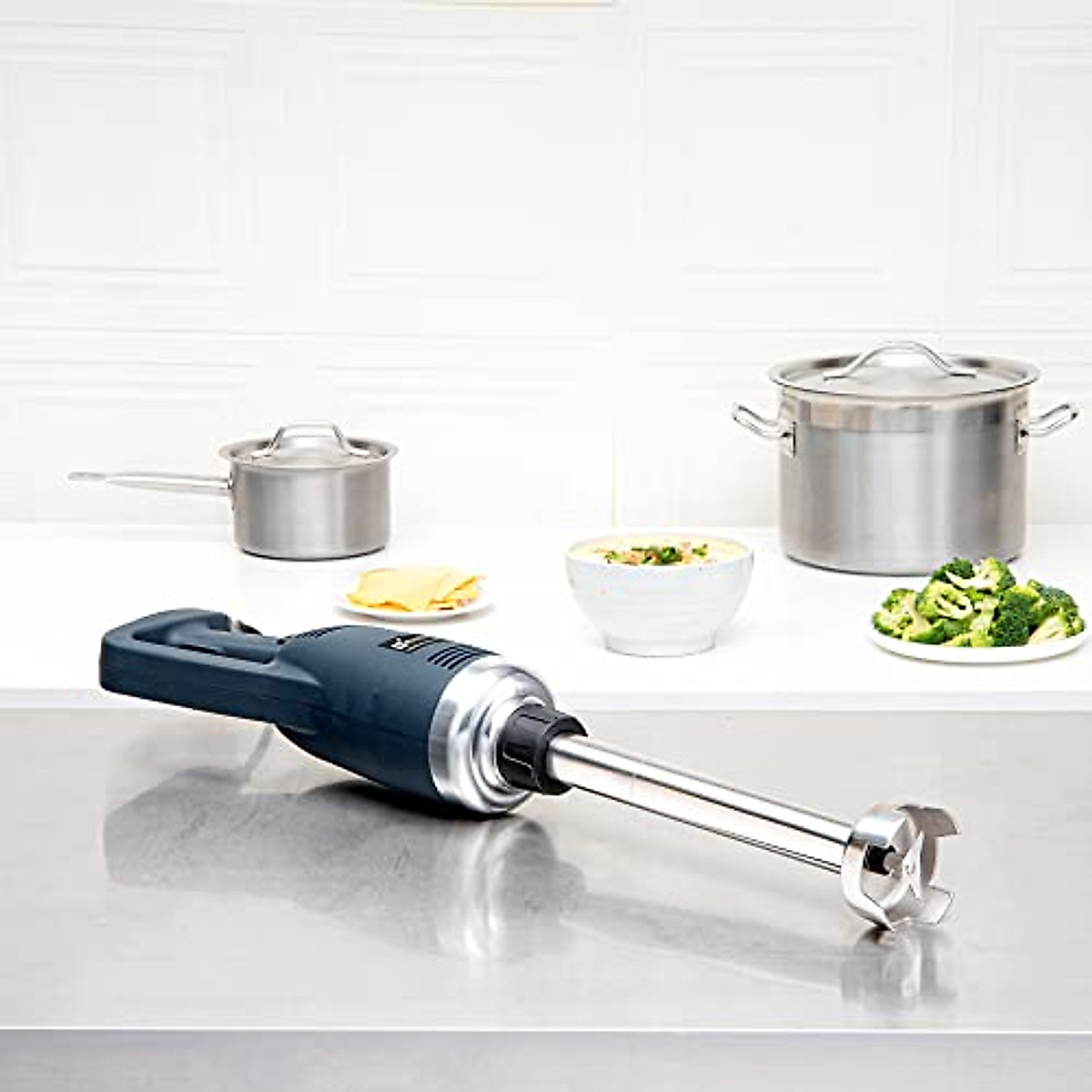 Restaurantware Hi Tek Stainless Steel Blending Shaft - Fits Variable Speed Immersion Blender - 14" - 1 count box, Silver