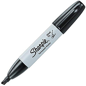 Sharpie 38201 Chisel Tip Permanent Markers, Black; 2-Packs of 12 Markers each for a Total of 24 Markers