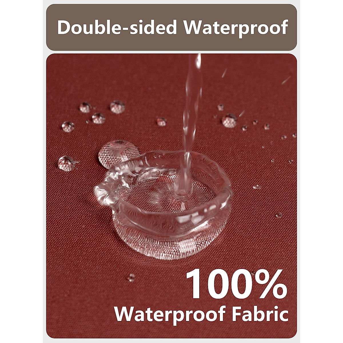 OmniBuy 14 Piece Outdoor Patio Cushion Covers Replacement (2 Seat Covers, 6 Back Covers, and 6 Side Covers) Outdoor Cushion Slipcovers with Zipper for Outdoor Furniture (Burgundy)