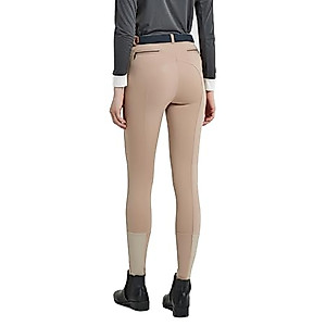 HR Farm Women's Full Seat Silicone Grip Breeches Horse Riding Jodhpurs (1 Beige, 26)