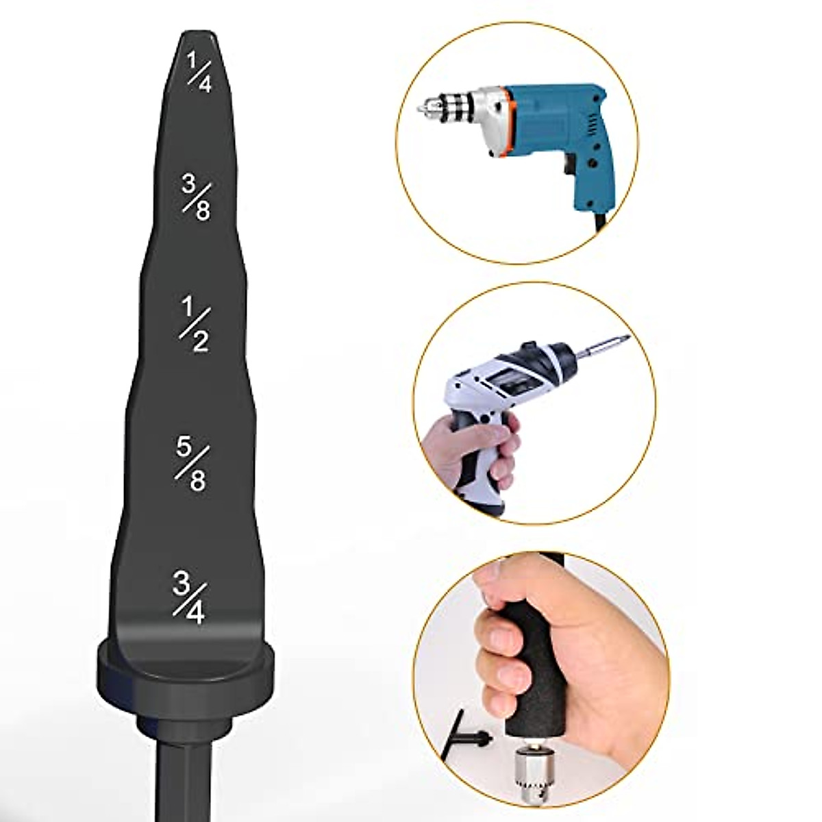 FANDGOK HVAC Tools, Pipe Swaging Tool Hand Drill Accessories, Copper Tube Expander for Air Conditioner and Heater Equipment, 1/4 inch , 3/8 1/2 5/8 3/4 7/8 Bits Set