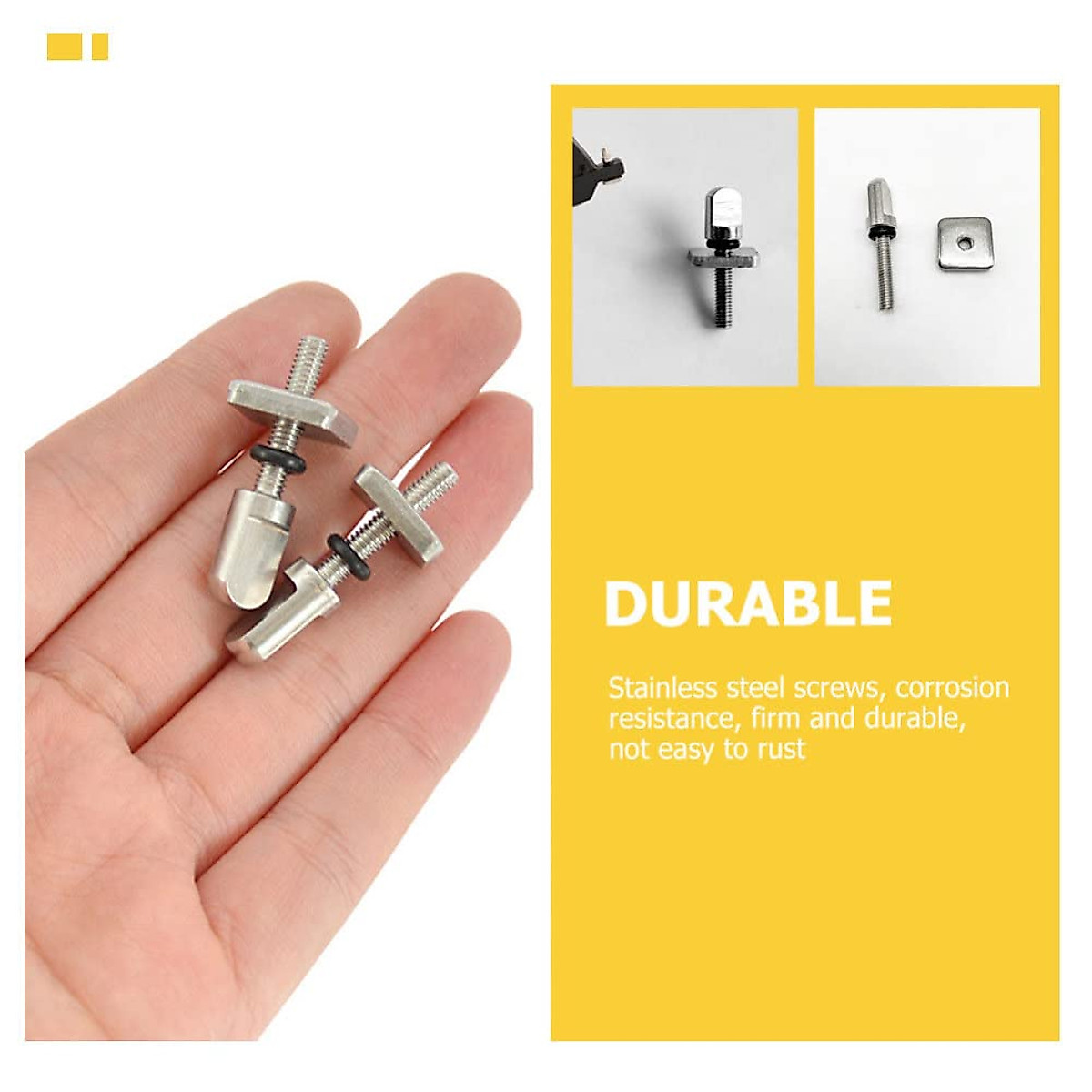 BESPORTBLE 4pcs Surfboard Screws No Tool Thumbscrew Removable Longboard Screws Foil Board Fin Comb Surfing Parts Paddle Board Accessories Stainless Steel Surfing Screws Replaceable Caudal Fin