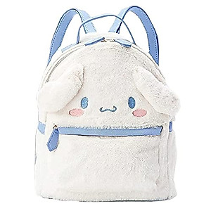 Cute Girl Plush Bag Backpacks for School, 3D Kawaii Animal Cartoon Schoolbag for Girl Bookbag School Supplies, White Dog