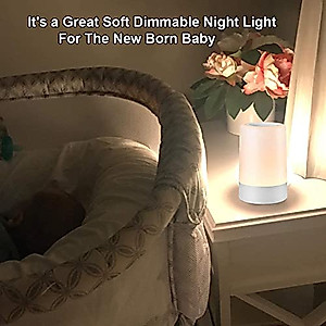 G Keni Nursery Night Light for Babies, LED Bedside Touch Sensor Lamp for Kids Breastfeeding and Sleep Aid, USB Rechargeable Nursing Lamp Dimmable Warm Night Light, Soft Eye Caring