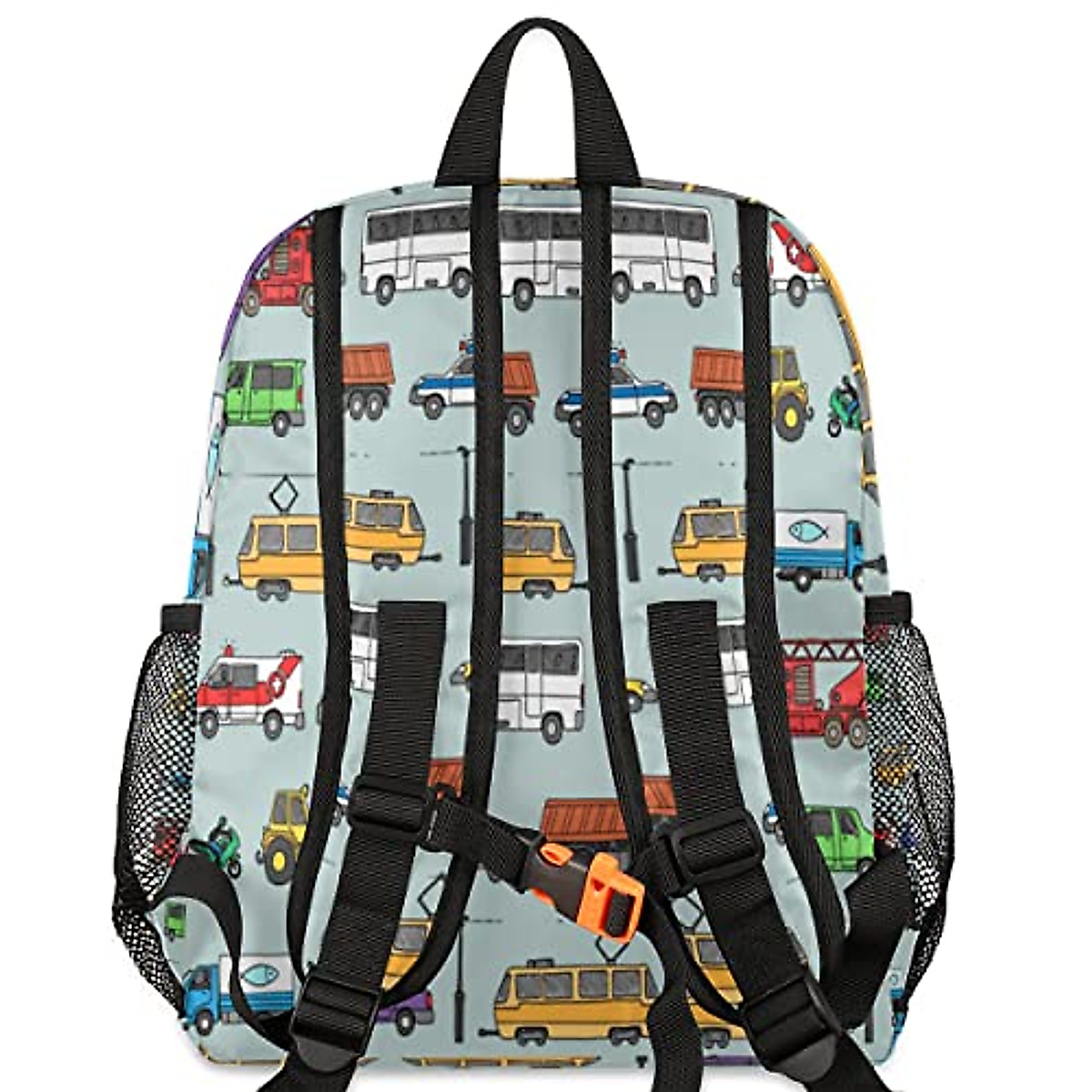 TropicalLife Toddler Backpack Car Colorful Truck Kids Backpack for Boys and Girls Cute Bus Preschool Bag Kindergarten Schoolbag With Chest Strap