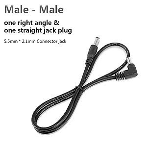 AlloverPower 4-Pack DC Male to Male Cable 5.5mm X 2.1mm Connector Plug Patch Wire Adapter Extension Cord for Strip Light, DVR CCTV Surveillance Security Camera, Audio Recording, Car, Monitor 2Ft