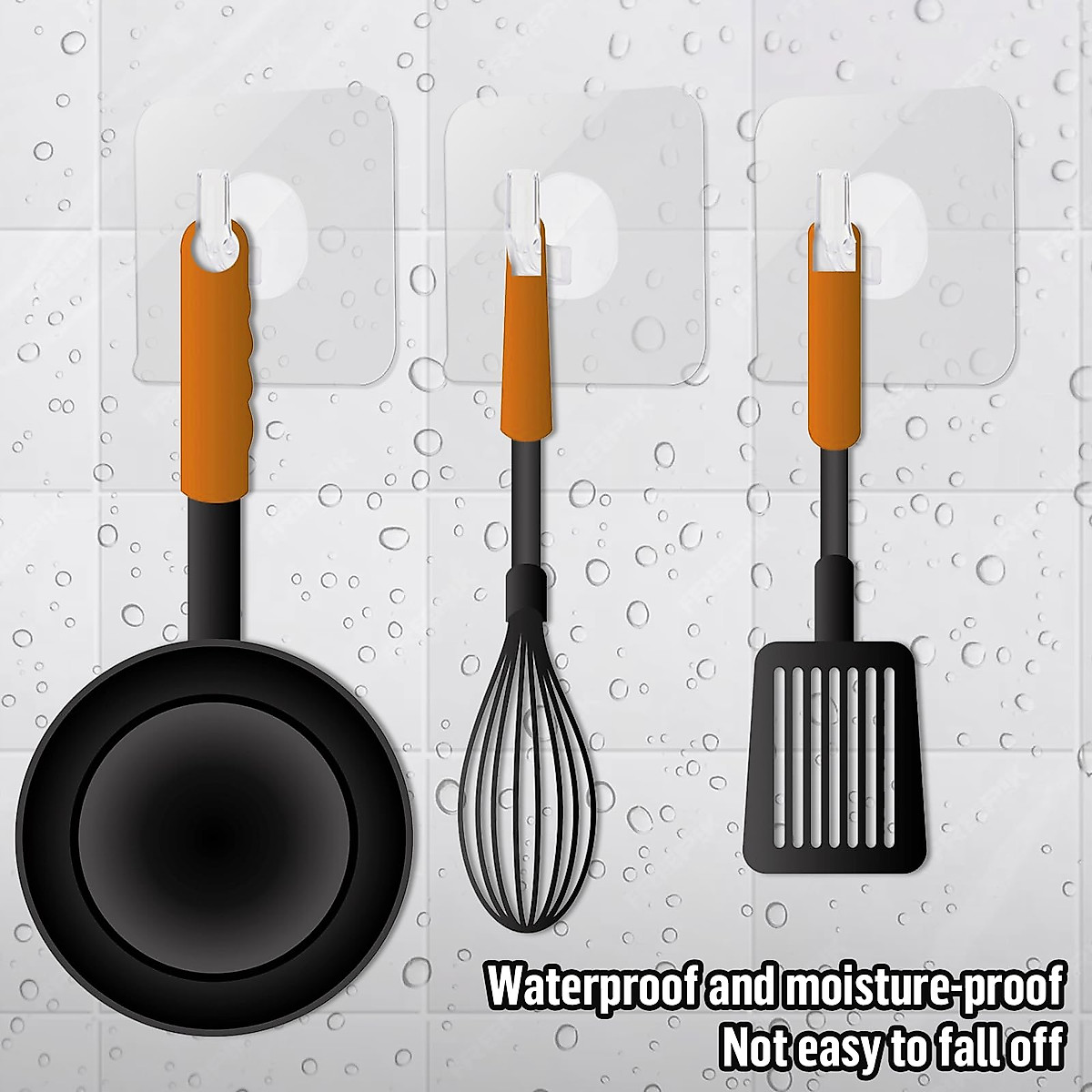 COMNICO 12 Pack Adhesive Hooks Clear Plastic Waterproof Heavy Duty Sticky Wall Ceiling Door Window Pothook Home Kitchen Bathroom Shower Office for Hanging Hat Towel Picture Coats (12)