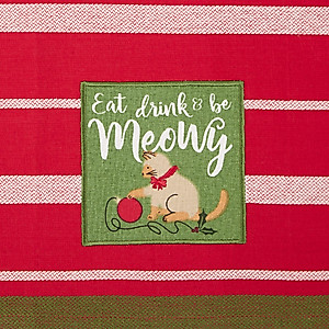 DII Christmas Pets Collection Decorative Kitchen Towels for Dog and Cat Lovers, Dishtowel Set, 18x28, Be Meowy, 2 Count