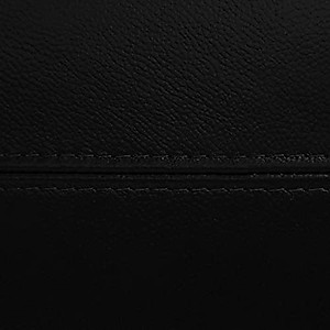 Sunset Trading Charleston 86" Wide Top Grain Leather Black 3 Seater Rolled Arm Couch with Nailheads Sofa, Classic Stationary