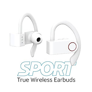 AT&T ST30-WHT Sport in-Ear True Wireless Stereo Bluetooth Earbuds with Microphone (White)