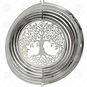 Red Carpet Studios Long Spiral Chakra Spinner, Mirrored Tree of Life