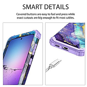Rancase for Galaxy S21 FE 5G Case,Three Layer Heavy Duty Shockproof Protection Hard Plastic Bumper +Soft Silicone Rubber Protective Case for Samsung Galaxy S21 FE 5G,Purple