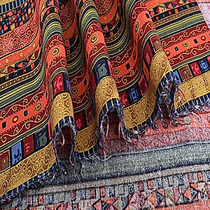 Gigicloud 5 Pcs/Set Fat Quarters Fabric Bundles, Colored Printing Fabrics Ethnic Style Pattern Cotton Fabric Quilting Squares Handmade Patchwork Quarter Sheets Set for Sewing, 10 x 8 inch