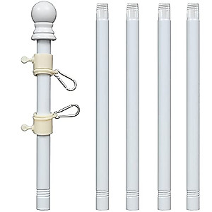 TALITARE Flag Pole for House, 5 FT White Flag Pole Stainless Steel Flagpole Kit for American Flag Without Bracket Residential or Commercial Flag Pole for Outside Garden Yard