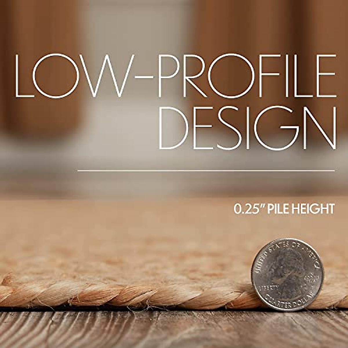 VHC Brands Oval Jute Fiber Welcome Mat, Non Slip Area Rug, Natural, 20x30