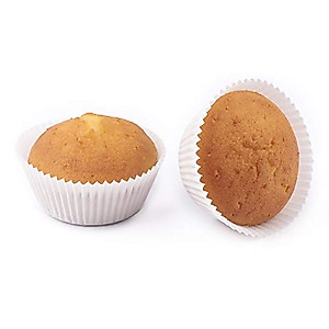 Caperci Standard White Cupcake Liners 500 Count, No Smell, Food Grade & Grease-Proof Baking Cups Paper