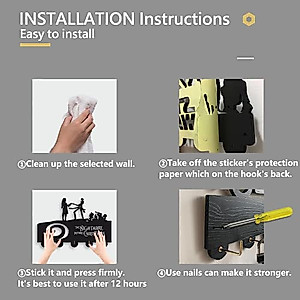 The Nightmare Before Christmas Key Hooks-Wall Hooks Heavy Duty 20LB(Max),Wall Décor,Wood Coat Hooks, Key Holder,Key Hanger for Wall、Entryway and Kitchen