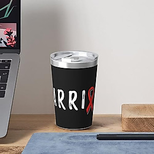 12oz Tumbler Warrior Sickle Cell Awareness Stainless Steel Cup With Straw And Lid Spill Proof Bulk Double Wall Vacuum Reusable Water Tumblers For Cold Hot Drink