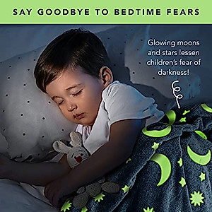 Soft Throw Blanket Camping Blanket Gifts for Boys and Kids Ages 4-14 and for Grandkids - [Gray] Glow in The Dark 50 x 60 Inches Fun, Cozy Fleece Throw Blankets