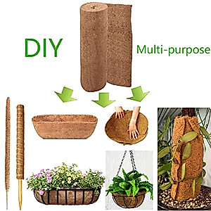 HHTHH Natural Coconut Fiber Liner Sheets 40 x12 inch Coconut Mat Squared Fiber Coir Liner Roll for Garden Decoration Insulation Flowerpot Basket Liner Pet Bed Pad