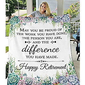 Happy Retirement Gifts for Women Men 2021 Retirement Gifts Ultra-Soft Throw Blankets Flannel Blanket for Bedding Sofa (Retirement 2, 60"x50")
