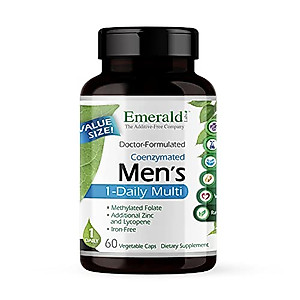 EMERALD LABS Men's 1 Daily Multi - Additive-Free Men's Multivitamin - includes Lycopene, Zinc, Vitamin D3, & More - Supports Bones, Prostate & Vision* - 60 Vegetable Capsules