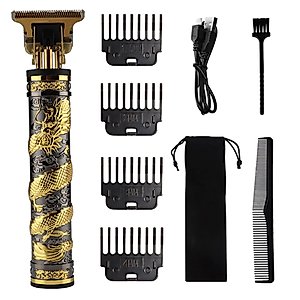HIENA Mens Cordless Hair Clippers Zero Gapped Hair Trimmers, USB Rechargeable Professional Electric Beard Trimmer Grooming Kit, Haircut Machine, Dragon