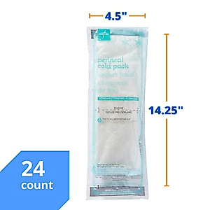 Medline Standard Perineal Cold Packs, 4.5 x 14.25, Pack Of 24, Green