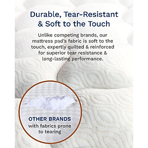 ViscoSoft Copper Mattress Topper Pad Queen - Soft Overstuffed Premium Cloud-Like Support - Quilted Fiberfilled Mattress Topper with Deep 18" Pocket for Secured Fit