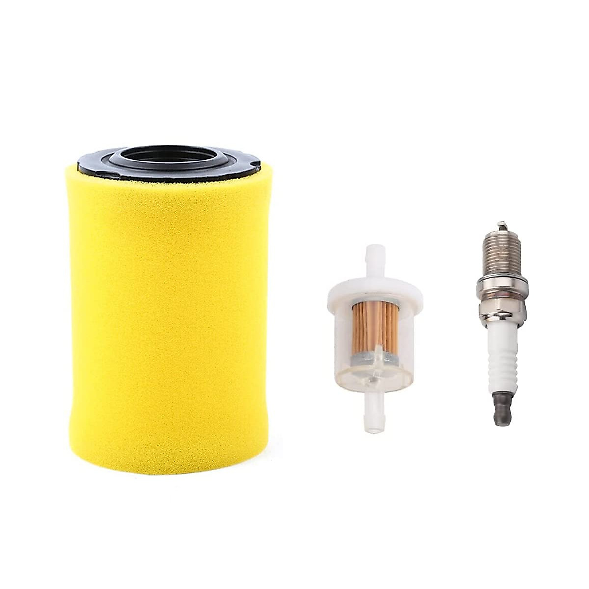 796031 Air Filter with Fuel Filter and Spark Plug for John Deere D100 D110 D125 D130 Fits for Husqvarna Yta22V46 Yth22V46 Yth24V48 Hu800Awd, BS 591334 492932 310000 Engine Lawn Mower