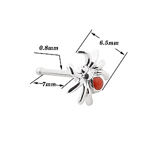 Excepro 20G Nosering Pin Studs Spider Fashion Nose Rings Bone Studs 316L Surgical Stainless Steel Nostril Piercings