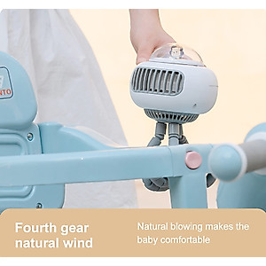 Baby Stroller Fan rechargeable 130 °Automatic Swing Handheld Personal Portable Clip On Fan With Flexible Tripod Desk Fan Ultra Quiet USB Fans Bike Treadmill Crib Car Seat Outdoor Camping Office