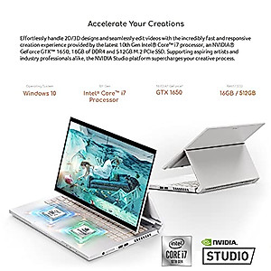 Acer ConceptD 3 Ezel CC314-72G-72SX Convertible Creator Laptop, Intel i7-10750H, GeForce GTX 1650 Max-Q, 14" FHD, Gorilla Glass, Pantone Validated, 100% sRGB, 16GB, 512GB NVMe SSD, Wacom AES 1.0 Pen