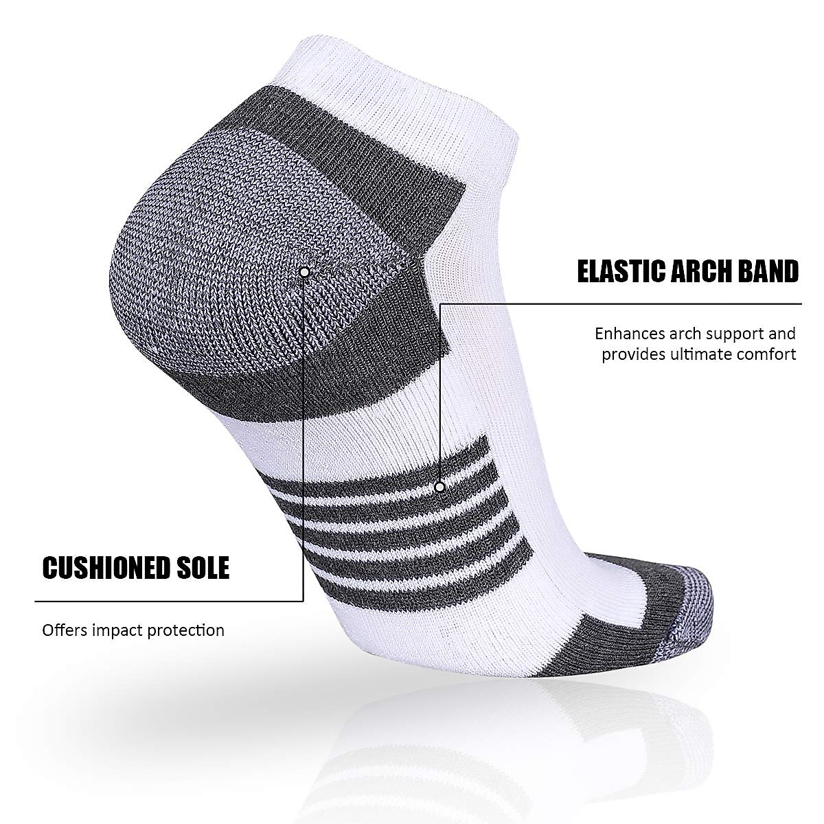 COOVAN 10 Pairs Mens Ankle Socks Men 10 Pack Low Cut Comfort Cushion Casual Socks