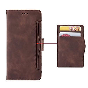 YBROY Case for Motorola ThinkPhone, Magnetic Flip Leather Premium Wallet Phone Case, with Card Slot and Folding Stand, Case Cover for Motorola ThinkPhone.(Brown)