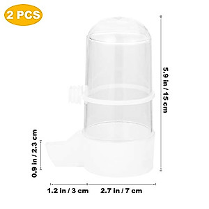 POPETPOP Automatic Bird Waterer Food Feeder - 2 Pcs Automatic Bird Water Bottle Drinker Container Food Dispenser Hanging in Birds Cage for Parrots Budgie Cockatiel Bird Lovers